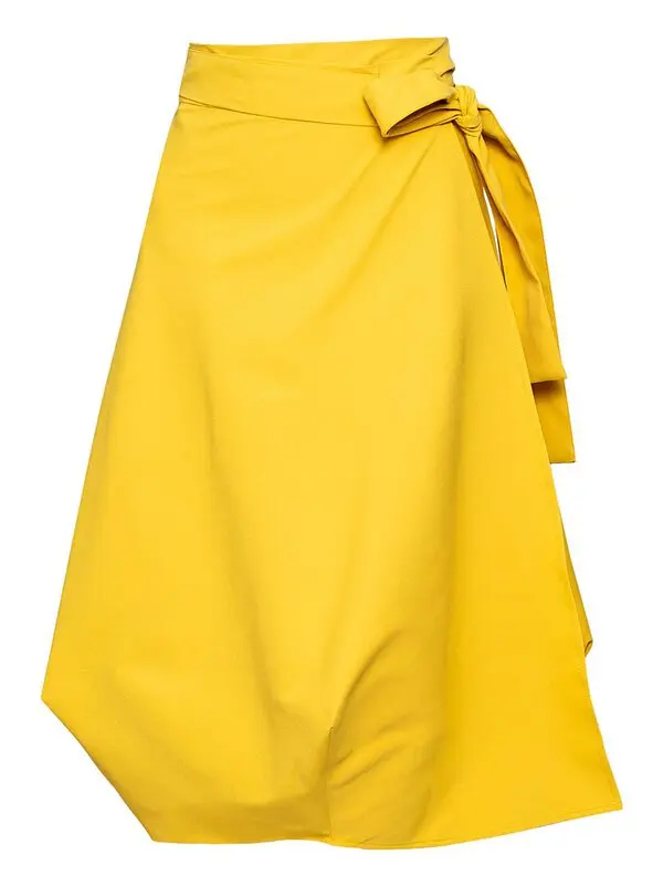 BIANCA POPP Knee Length Wrapped Skirt - Orange