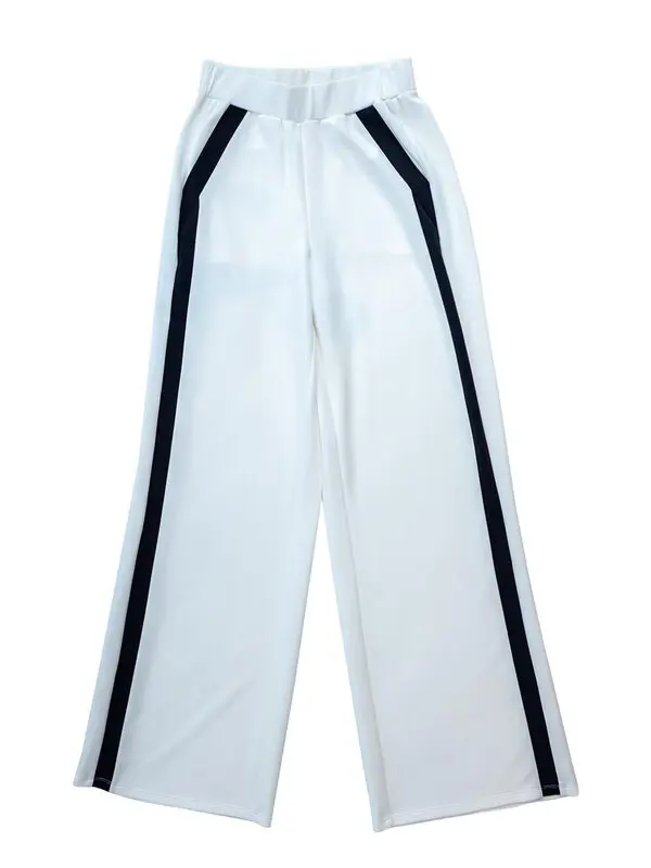 CIRCULAR PATH Striped Track Pant - Black/white