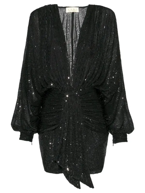 AGGI BY HALEWSKI Kaia Raven Sequin Dress - Black