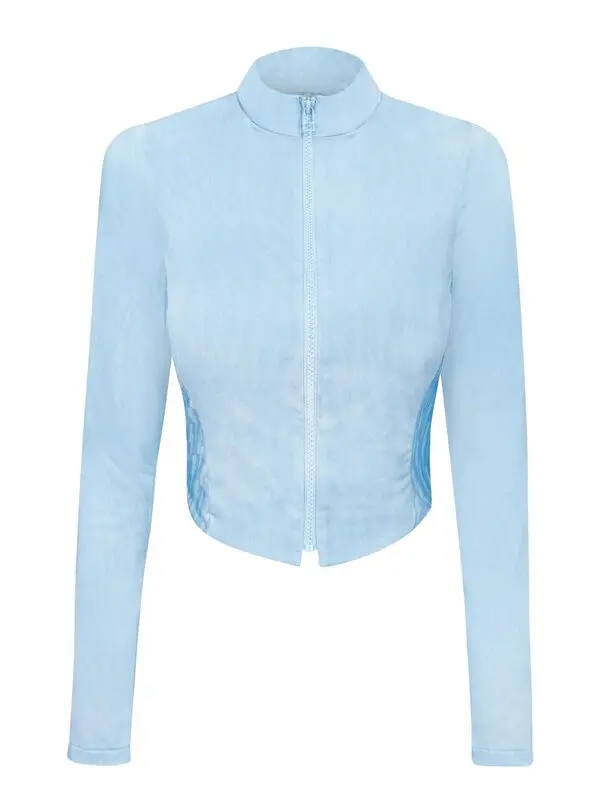 EKCENTRIK Zip Long Sleeve Top - Blue