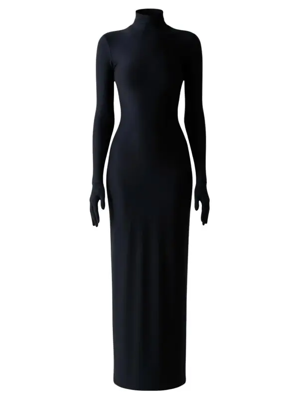 ROOM 24 Backless Long Sleeve Dress - Black
