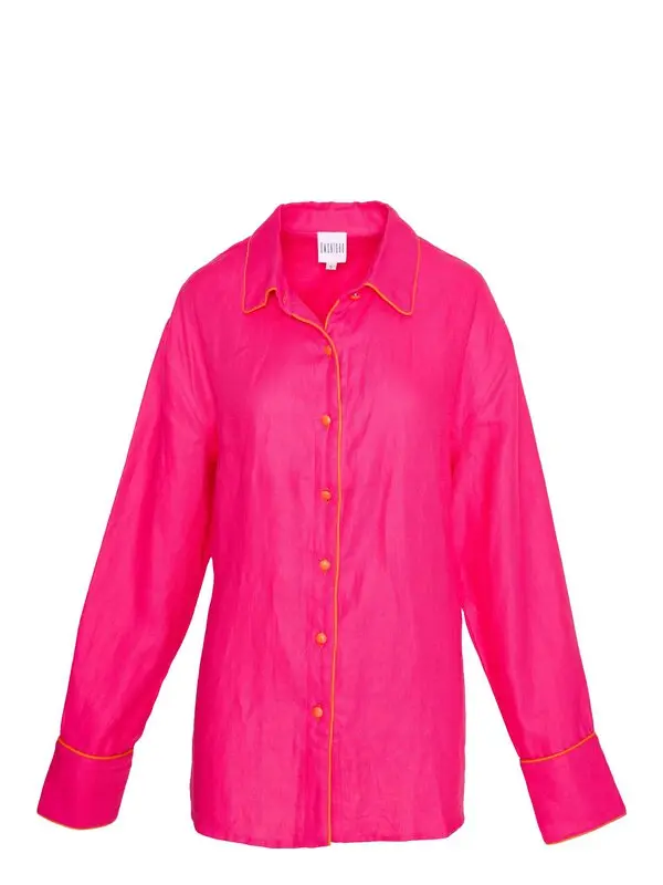 OFUURE Linen Nikki Button-up Shirt - Pink