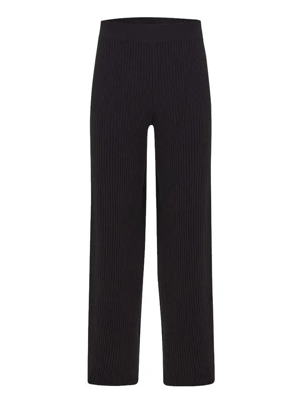 PERALUNA Cashmere Blend Knit Trousers - Black
