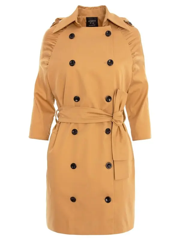 AVENUE N°29 Mini Trench Shirt Dress - Brown