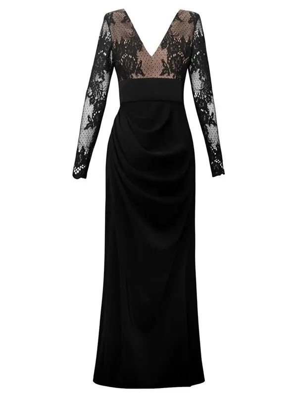 ALINA CERNATESCU Osvia Maxi Lace Evening Dress - Black