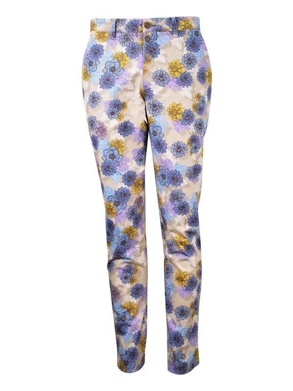 LORDS OF HARLECH Jack Snap Floral Pant Pumice - Brown