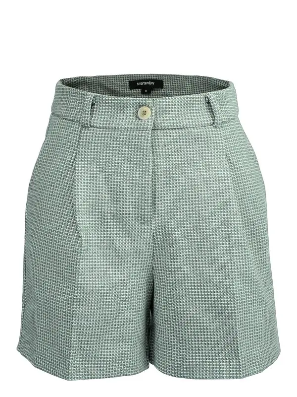 SMART AND JOY Houndstooth Short Pants - Green