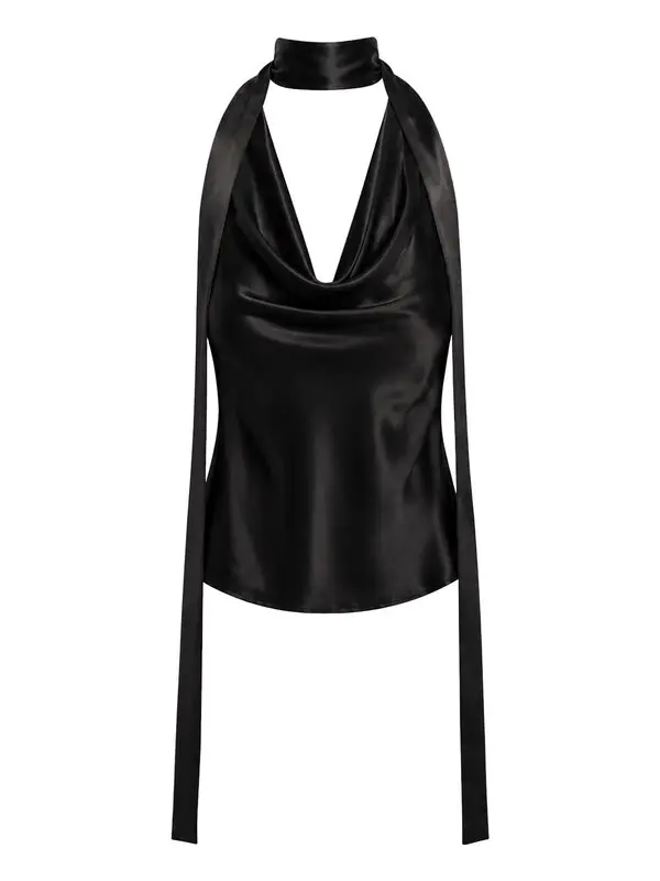 THE ETHOS STUDIO Nicholette Halter Top - Black