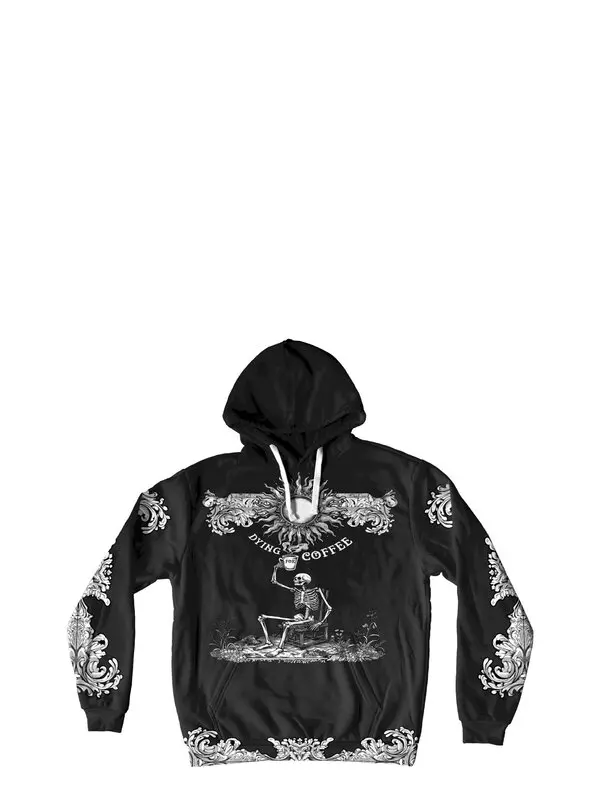 ALOHA FROM DEER Graphic Print Oversized Hoodie - Black/white