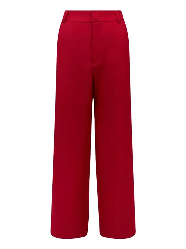 SOUR FIGS High-waisted Wide-leg Trousers - Red
