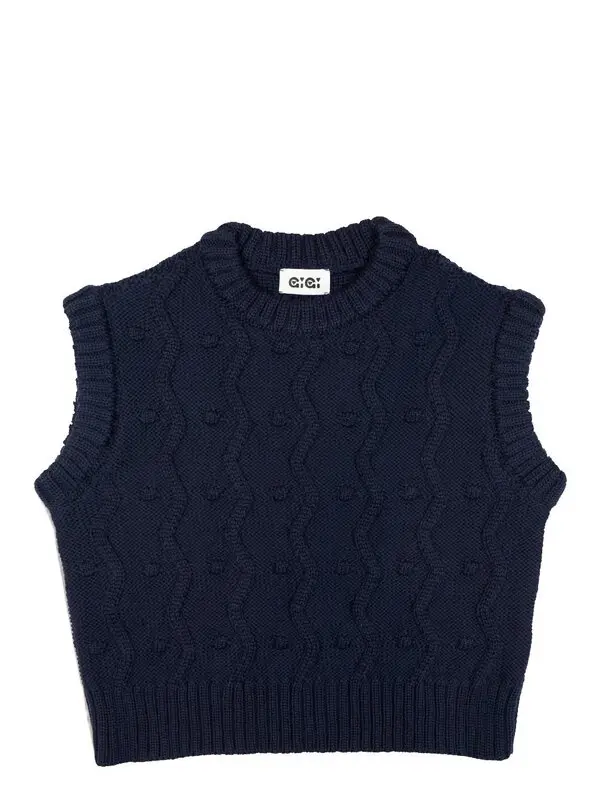 GIGI KNITWEAR Bubble Vest - Blue