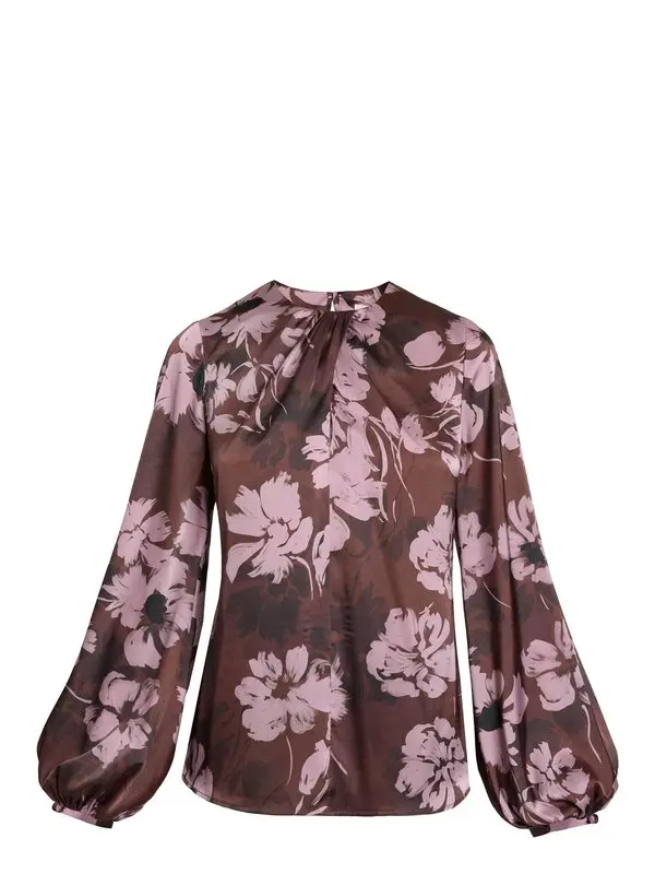 Santorelli Elena Floral Blouse - Purple