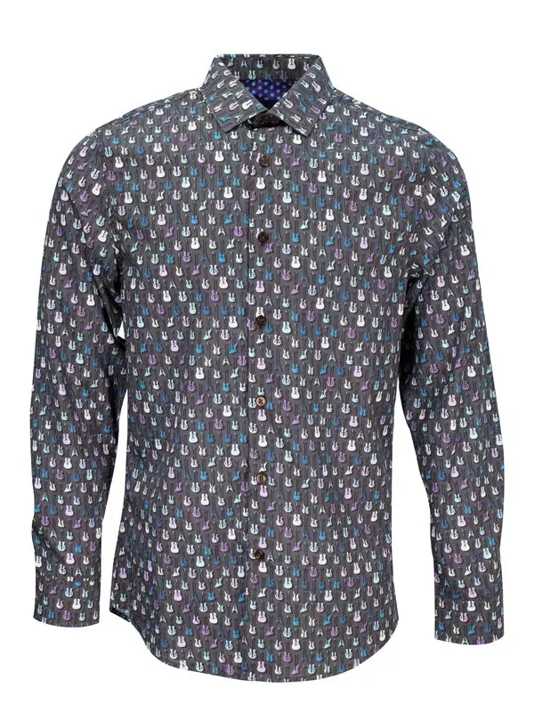 LORDS OF HARLECH Norman Guitars Shirt Smoke - Grey