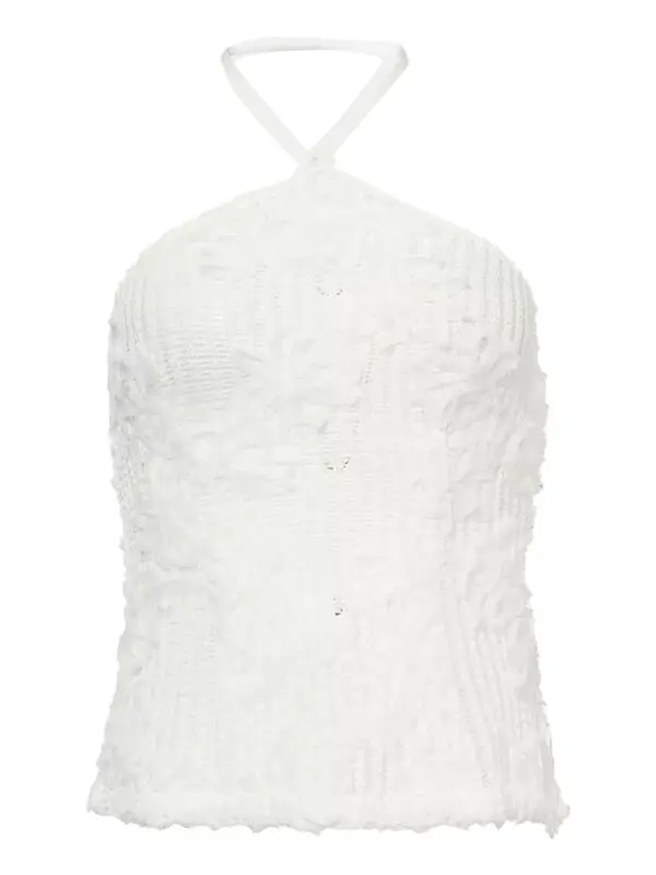 AMY LYNN Crochet Floral Lace Bandeau Top - White