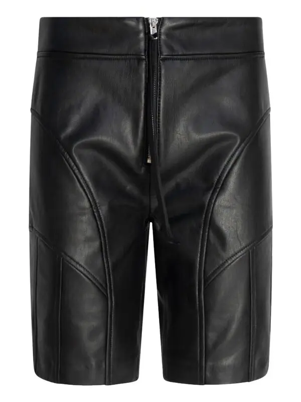 CIRCULAR PATH Vegan Leather Long Short - Black