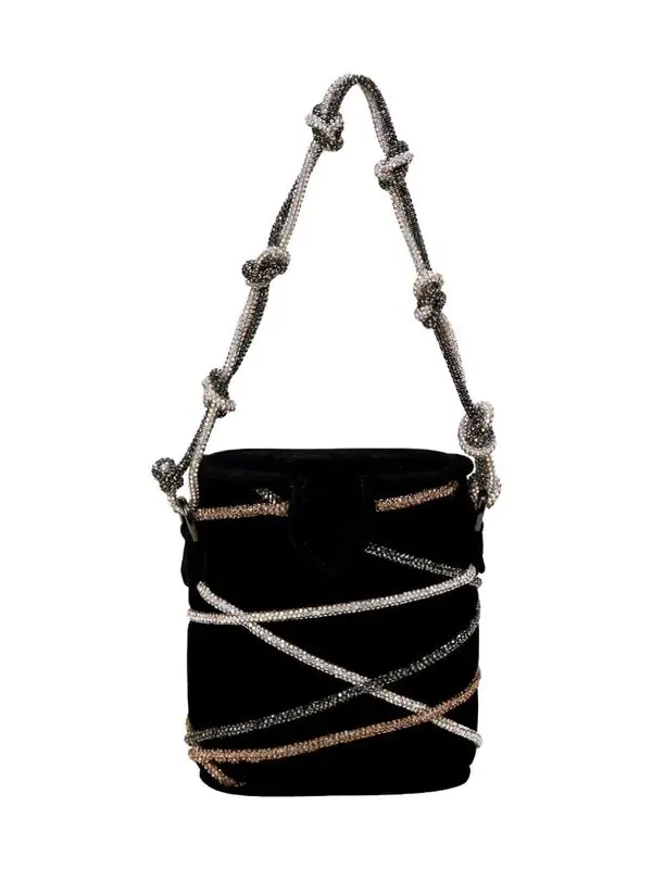 SIMITRI Knotty Mini Bucket Bag - Black/gold