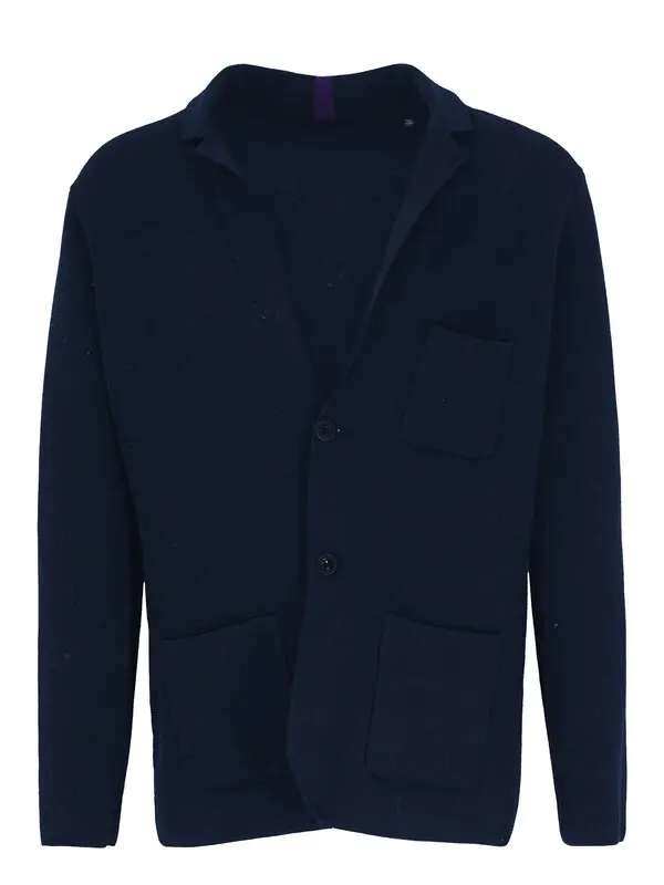 LORDS OF HARLECH Jacob Sweater Jacket - Blue
