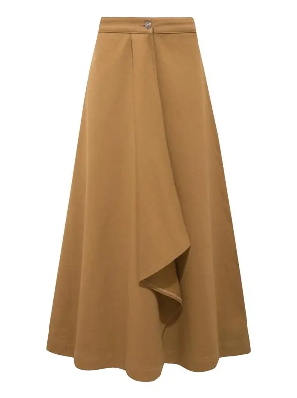 CÓTIER DENIM Shoreline A-line Wrap Skirt - Brown