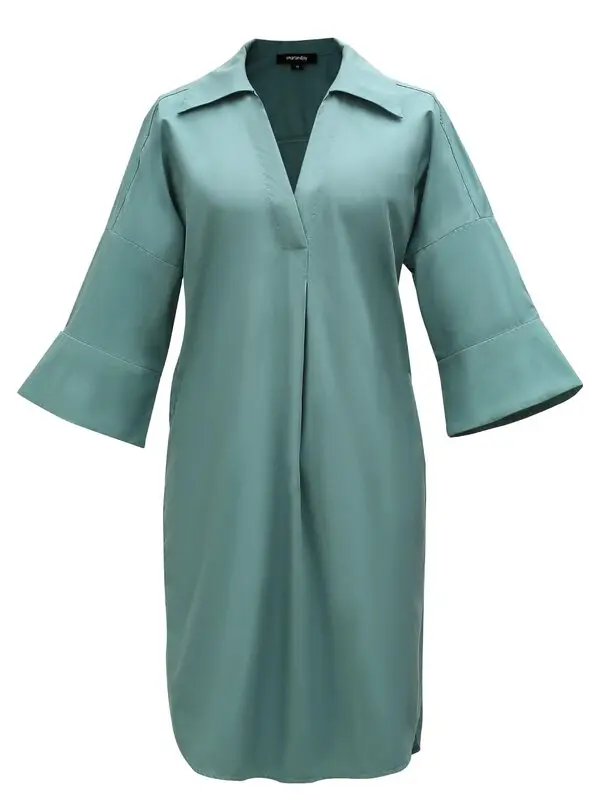 SMART AND JOY Cotton Tencel Shirt Dress - Green