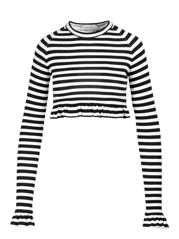IOANA CIOLACU Clipper Crop Top - Blue/white