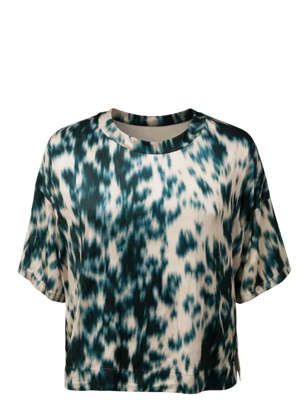 OH!ZUZA NIGHT&DAY Neutrals Echo Oversized Viscose Satin T-shirt - Blue