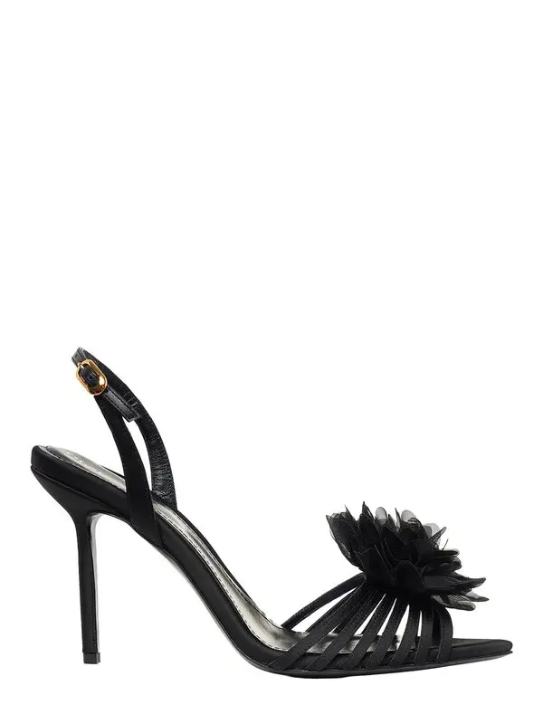 GINISSIMA Julia Floral Sandals - Black
