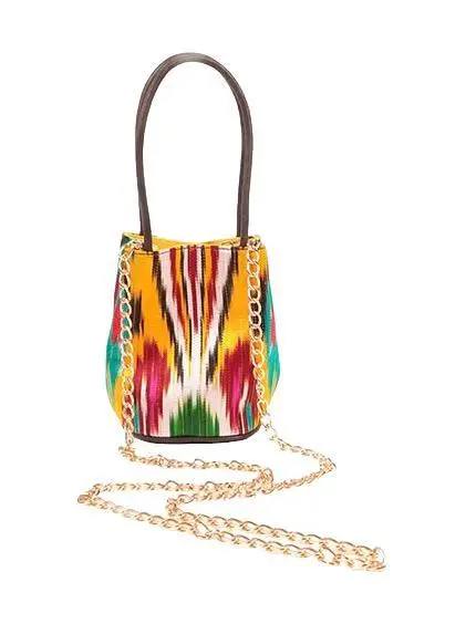 SJW BAGS LONDON Bonbon Ikat Bag - Black/brown/yellow