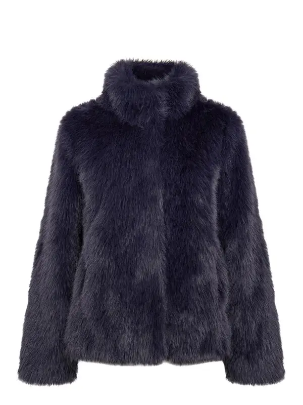 ISSY LONDON Halle Faux Fur Jacket - Blue