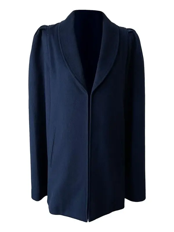 NINA NIEVES Wool Cashmere Marina Short Cape - Blue