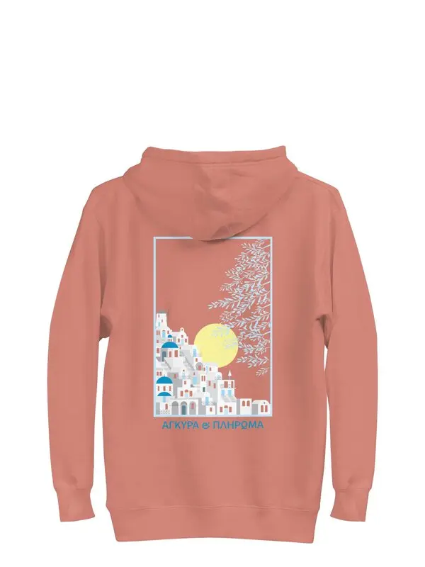 ANCHOR & CREW Santorini Landmark Cotton Blend Hoodie - Pink