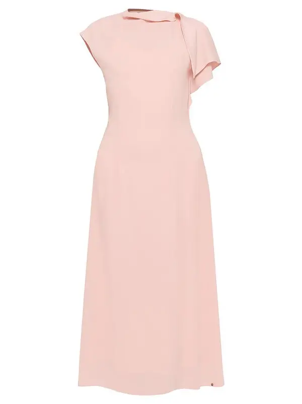 NISSA A-line Crepe Midi Dress - Pink