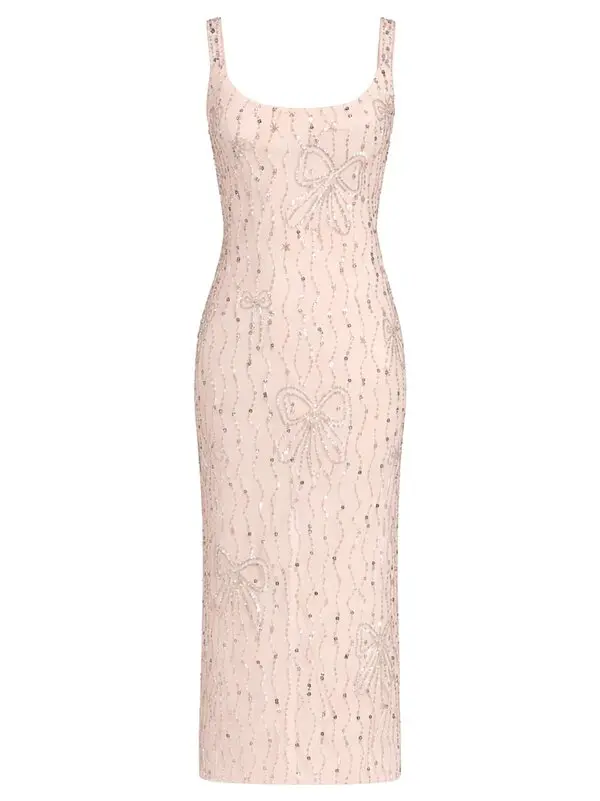 Mac Duggal Embellished Scoop Neck Dress - Pink