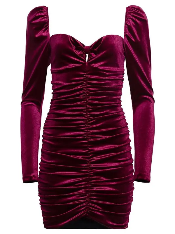 FOREVER YOUNG THE LABEL Aliyah Mini Velvet Dress - Red