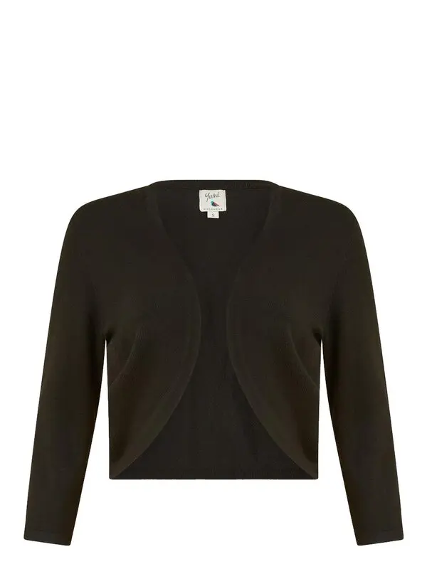 YUMI Knitted Curve Bolero - Black