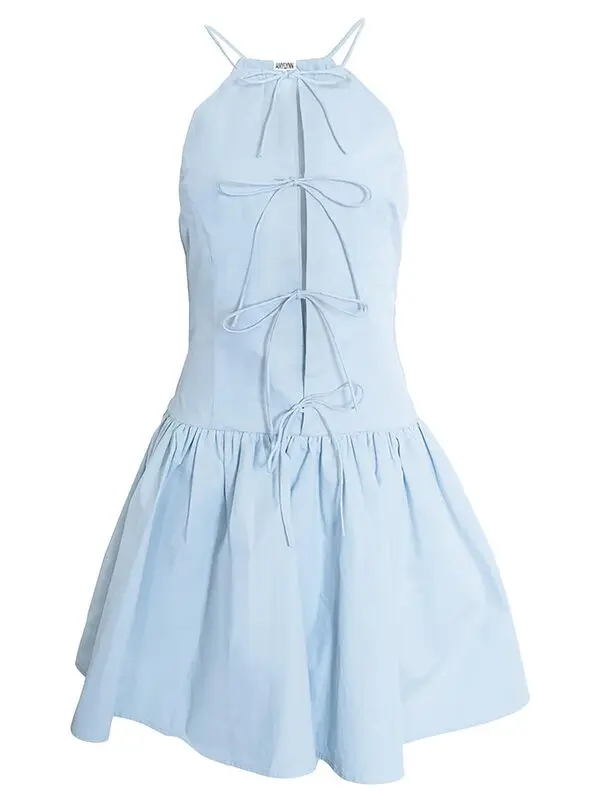 AMY LYNN Pure Cotton Skater Mini Dress - Blue