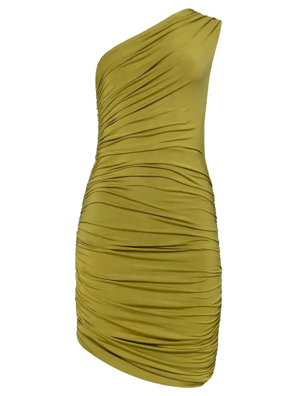 FOREVER YOUNG THE LABEL Adriana One-shoulder Mini Dress - Green