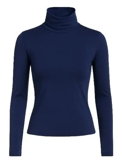 CONQUISTA Jersey Turtleneck Top - Blue