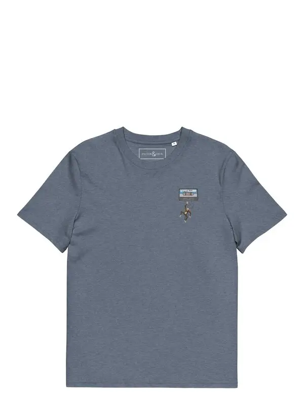 ANCHOR & CREW Heather Cassette Monkey Organic Cotton T-shirt - Blue