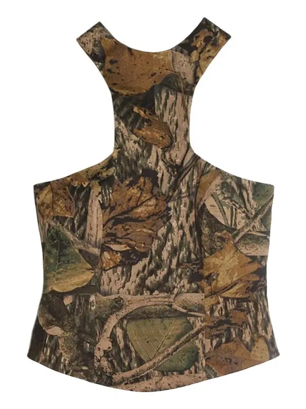 28NATELIER Structured Halter Top - Green