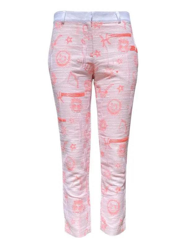 GEEGEE COLLECTION Zodiac Trousers With Metallic Embroidery - White