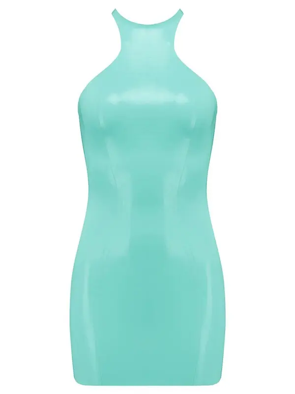 ELISSA POPPY Latex Mini Dress - Green