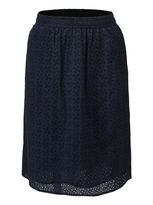 SMART AND JOY Eyelet Cotton Lace Skirt - Blue