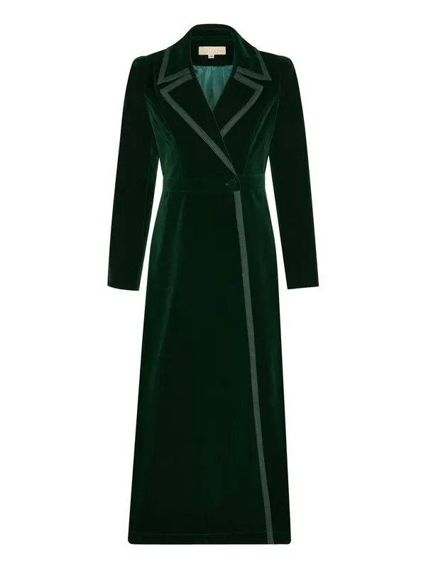 GUINEA Velvet Coat Dress - Green