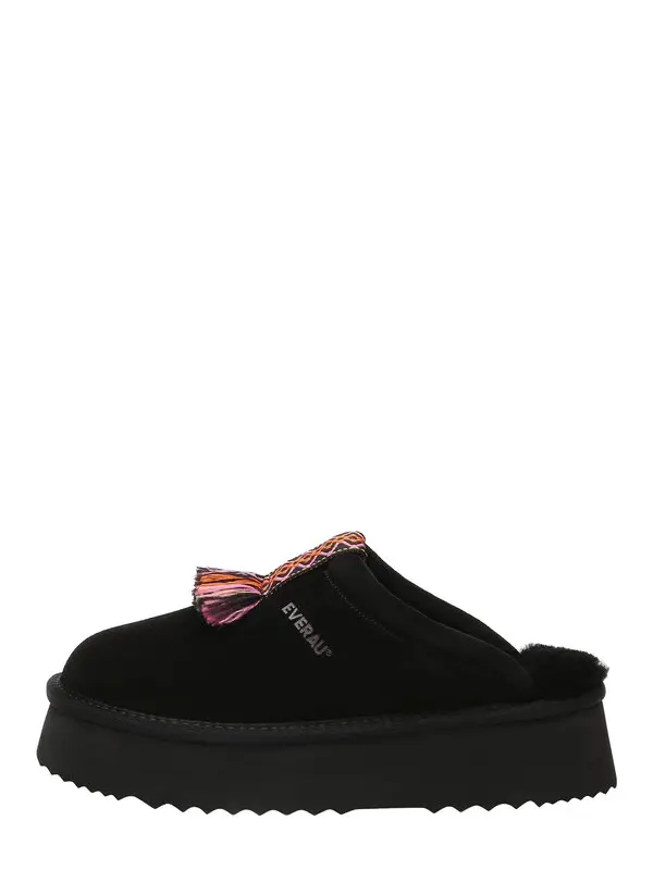 EVERAU AUSTRALIA Caspian Platform Slippers - Black