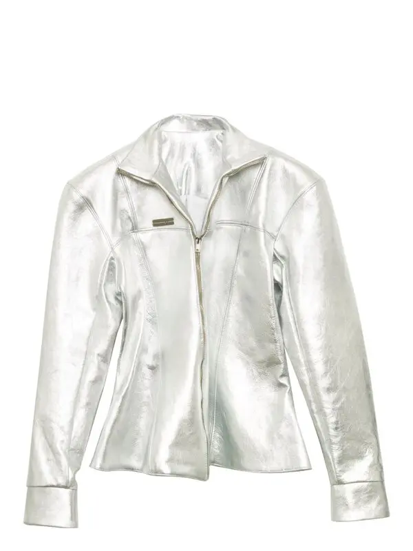 PALOMA LIRA Space Leather Biker Jacket - Silver