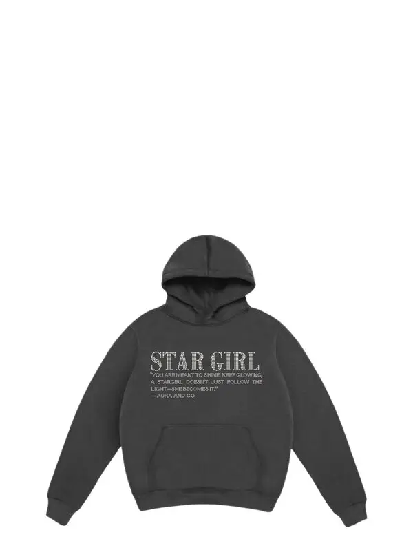 AURA & CO Stargirl Rhinestone Hoodie - Grey/silver