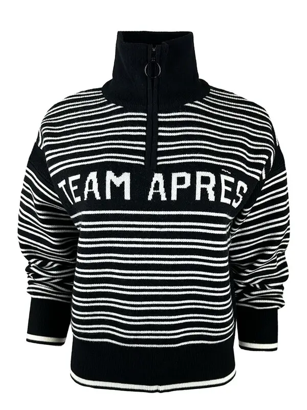 TEAM EVENT Merino Wool Quarter Zip Sweater - Black