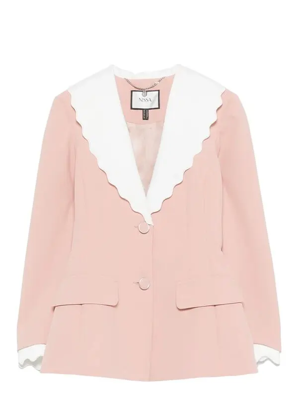 NISSA Fitted Single-breasted Blazer - Pink