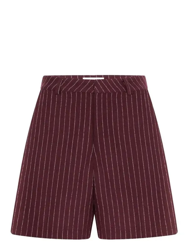 THISISU COLLECTION Tailored Pinstripe Short - Red