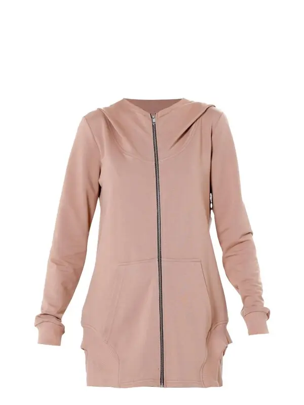 METAMORPHOZA Neutrals Longline Zip-up Hoodie - Beige